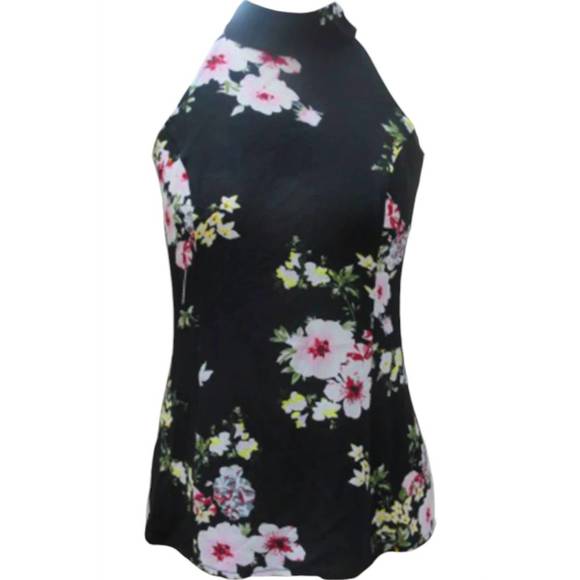 Papillon Blanc | Tops | New Papillon Kerri Floral High Neck Tank Top In ...